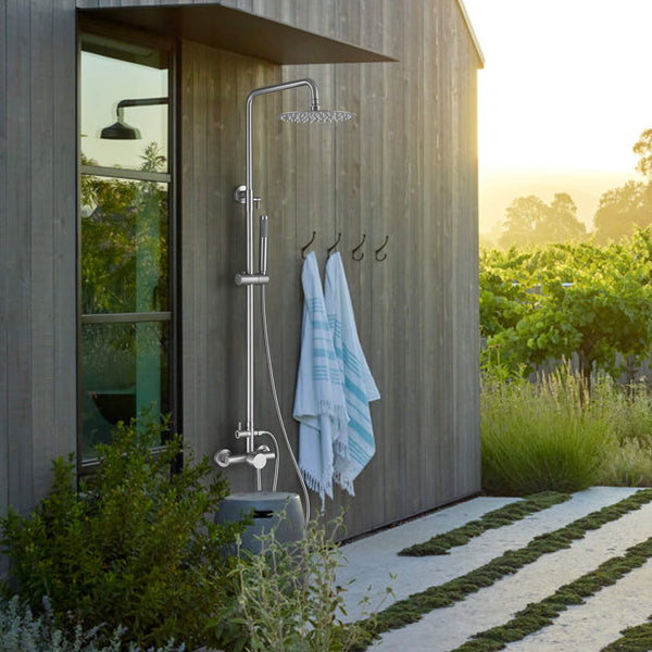 Outdoor Shower System 2-Function Shower Faucet Set Wall Mount JK0146 – Rbrohant