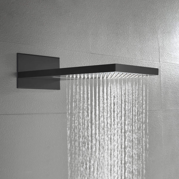 Modern Minimalist Wall-Mounted 2-Function Rainfall & Waterfall Shower