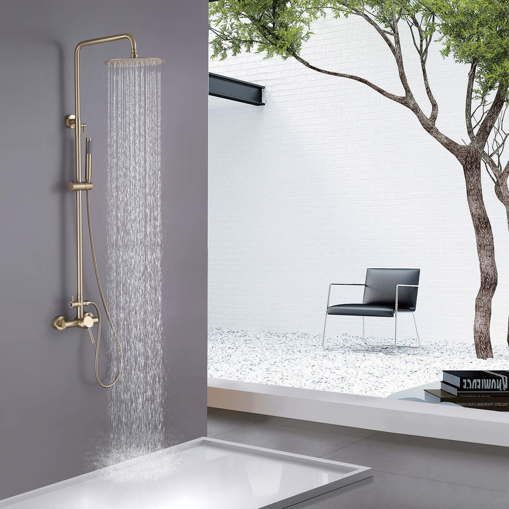 Outdoor Shower System 2-Function Shower Faucet Set Wall Mount JK0146 – Rbrohant