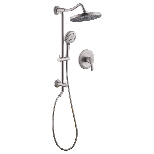 Shower Set with Rainfall Head and 5-Setting Handheld Wand