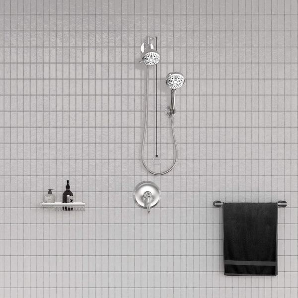 Dual Shower Head Kit with 8 Water Flow Settings and Handheld Spray