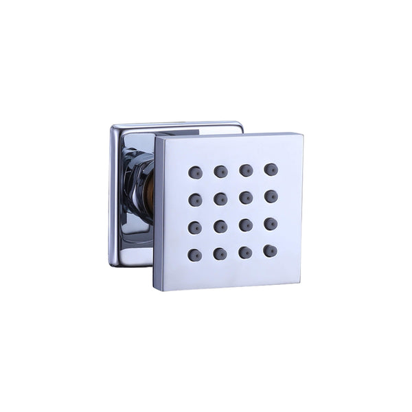 2-Inch Shower Body Jet Adjustable Spa Brass Square Massage Shower Sild