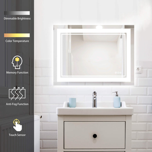 LED Vanity Mirror with 3 Color Modes & Dimmable Touch